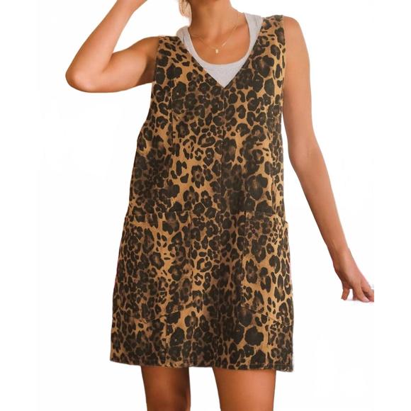 Oddi | Dresses | New Oddi Krill Leopard Printed Dress In Brown | Poshmark